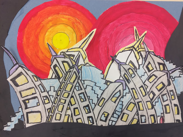 The Helpful Art Teacher: Drawing a Dr. Seuss Inspired City Scape