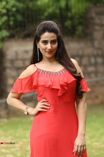 Manjusha looks super cute beautiful in Red Dress At Kurukshetram ...