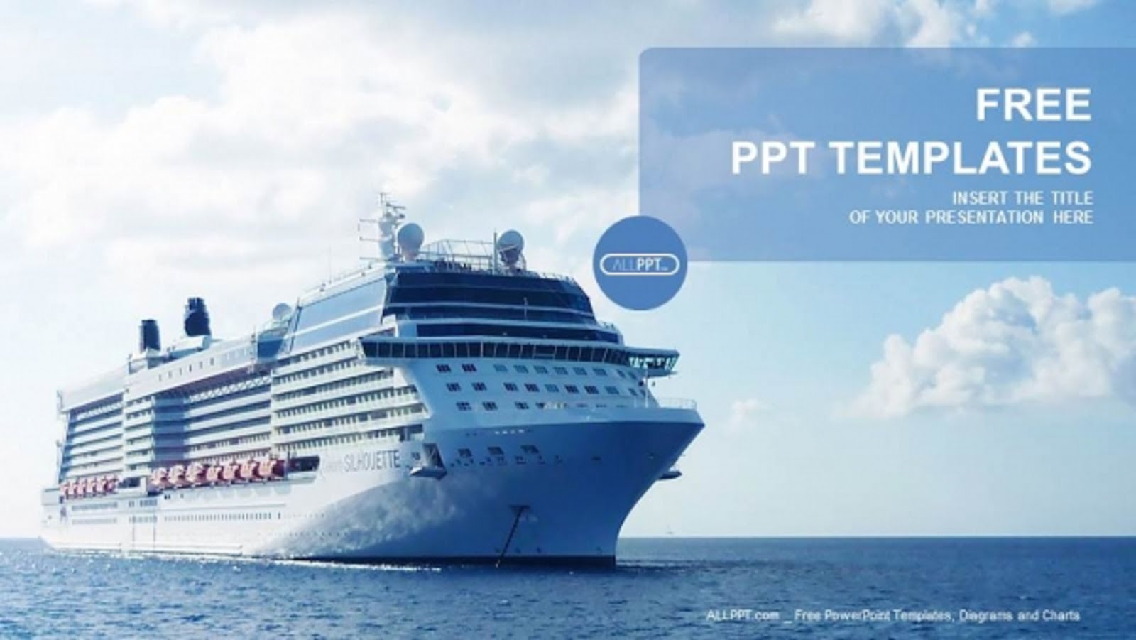 Luxury cruise ship sailing PowerPoint Templates - Free PowerPoint Template