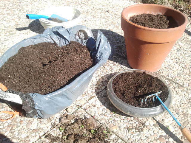 Un Jardín en la Sierra de Madrid: Tierra para macetas