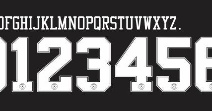 Font Number Football: Font PSG UCL 2018/19 Jordan Version