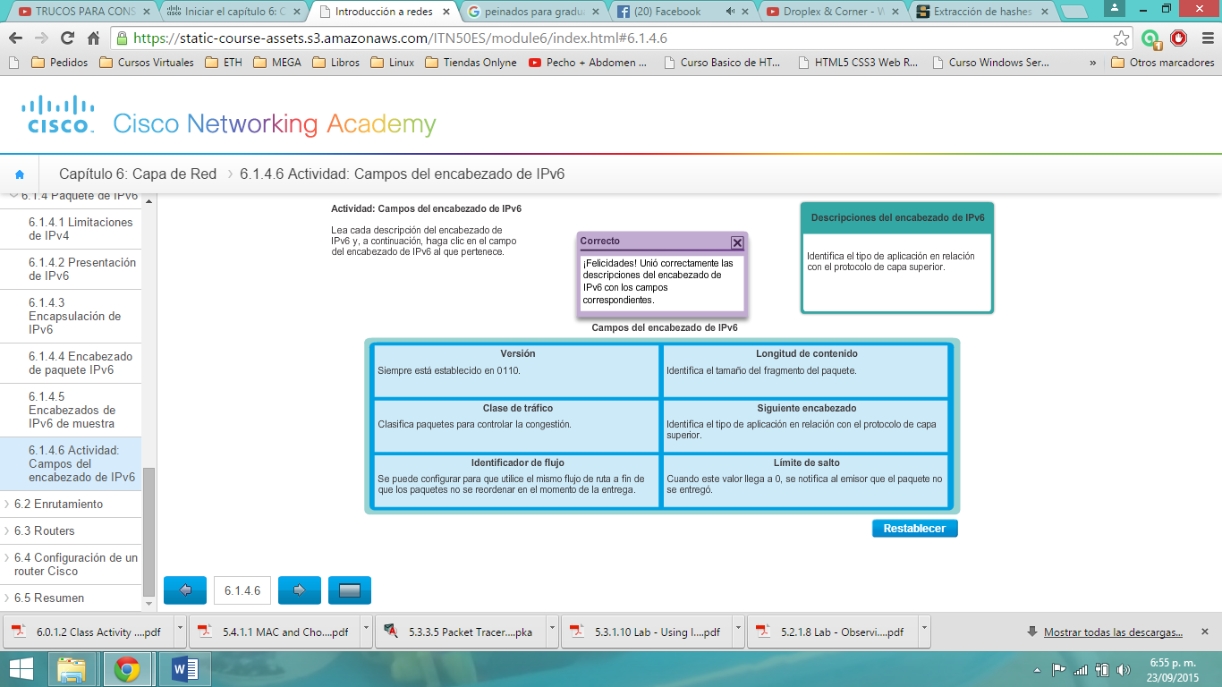 CISCO CCNA 1 v5.0: 6.1.4.6 Laboratorio