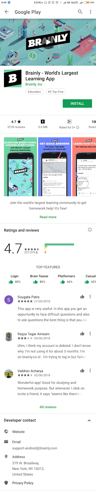 Brainly - World's Largest Learning Mobile App - Youth Apps