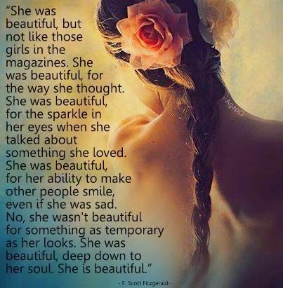She was beautiful, but not like those girls in the magazines. She was ...