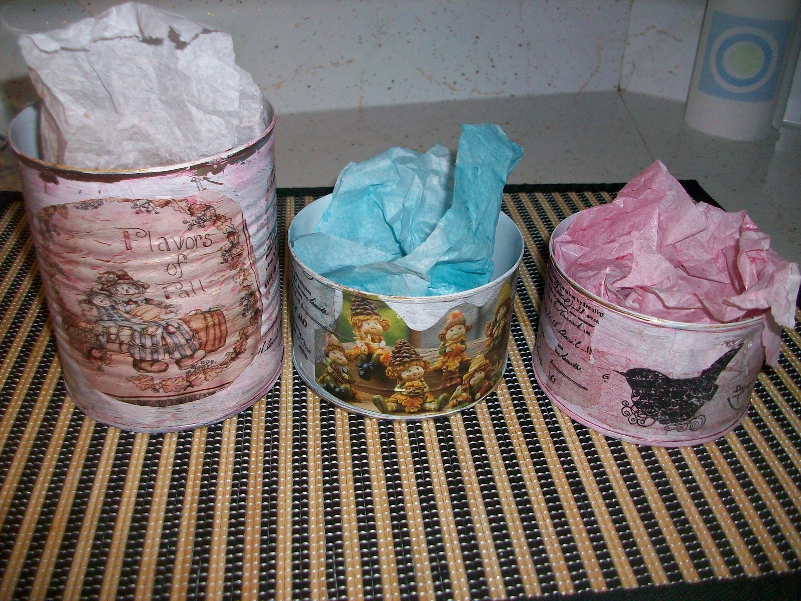 Jklclan studio: Upcycled soup cans w mixed media technique