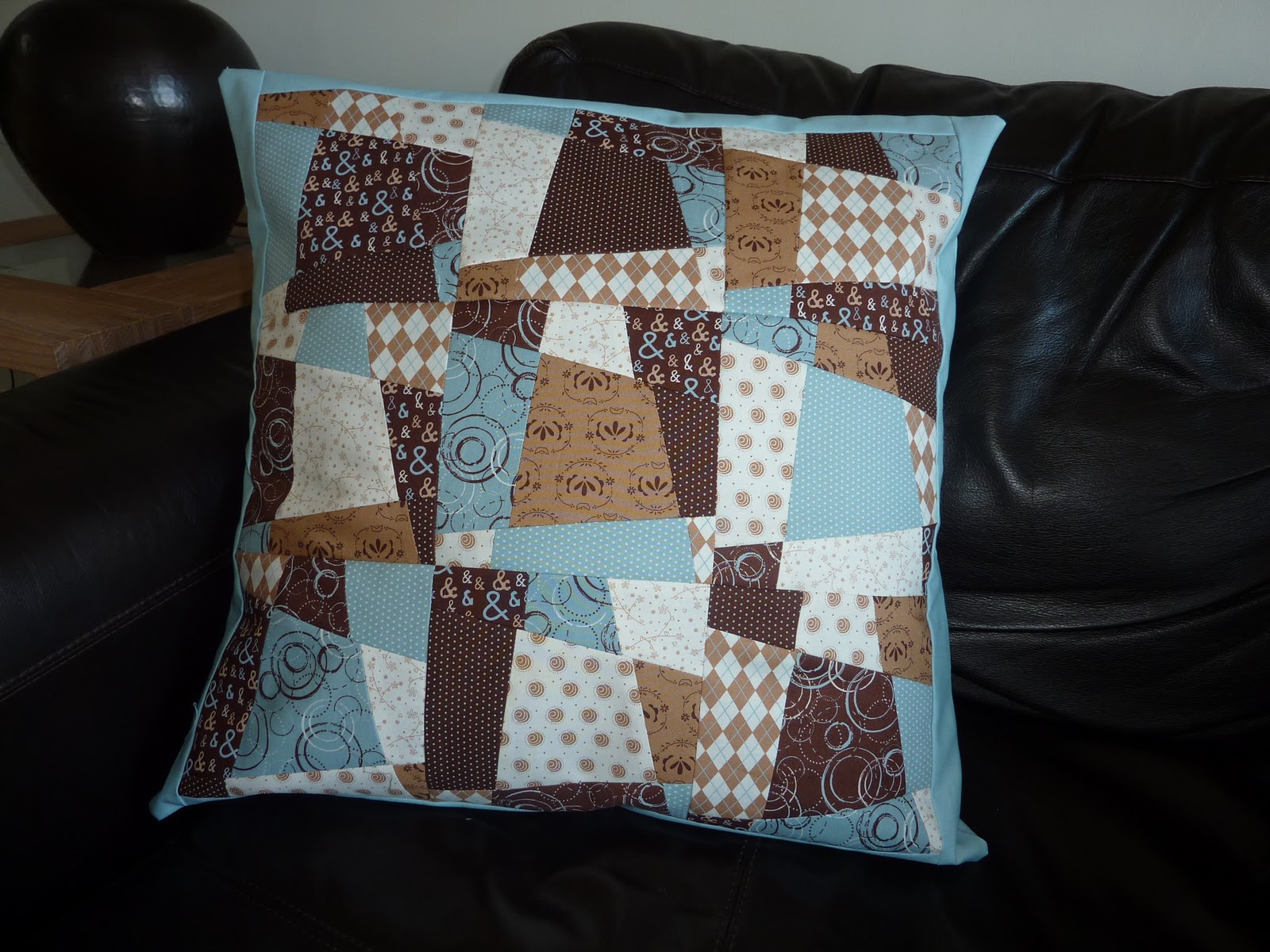 Pootle Handmade: Patchwork Cushion No. 2 - Crazy 9 Patch