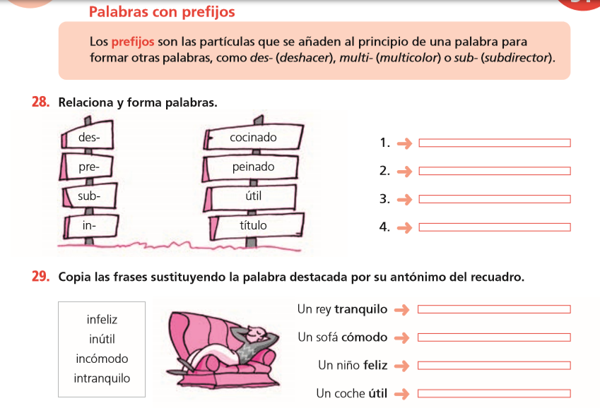 Antonio Hernández 4º, 5º y 6º de primaria: Palabras con prefijo.