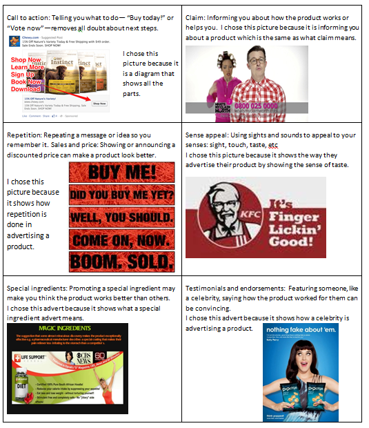 Year 7AA: My Advertisement Practice