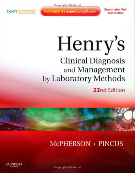 LIVRO: HENRY'S CLINICAL DIAGNOSIS AND MANAGEMENT BY LABORATORY METHODS ...