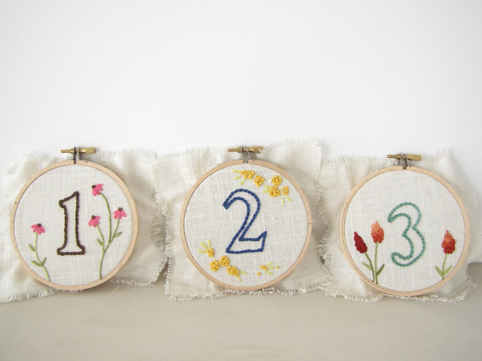 Athena & Eugenia: Embroidery Hoop Table Numbers