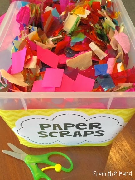 Classroom Art Tip - A Useful Scrap Bin | From the Pond