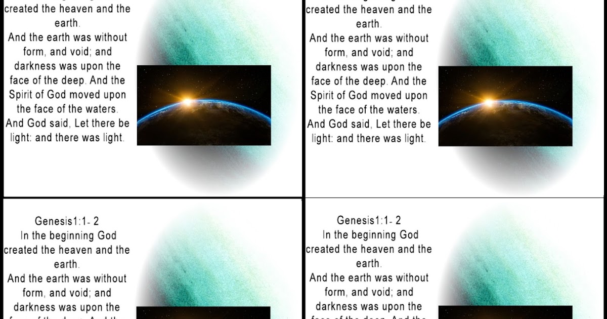 Children's Gems In My Treasure Box: Memory Verses - CREATION AND THE ...