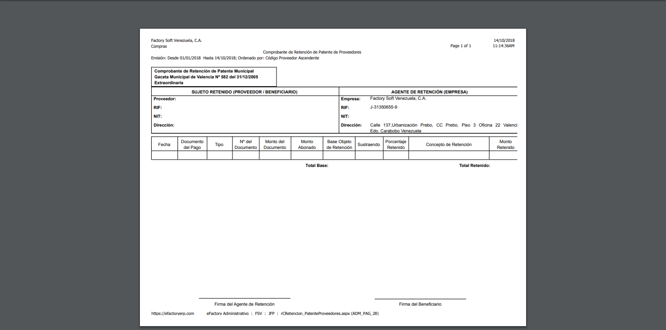 Comprobantes de Retenciones Fiscales y Parafiscales