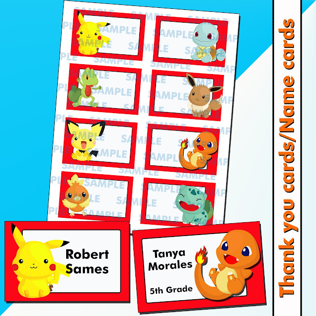 The Childrens Zone Digi Designs: Pokemon Thank You Cards / Pokemon Party
