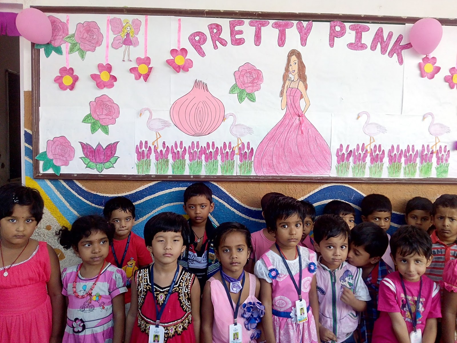 PREPRIMARY @ PRAGATHI CENTRAL SCHOOL: PP1 ACTIVITY - PINK COLOUR DAY