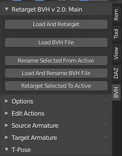 Diffeomorphic: BVH Main Panel