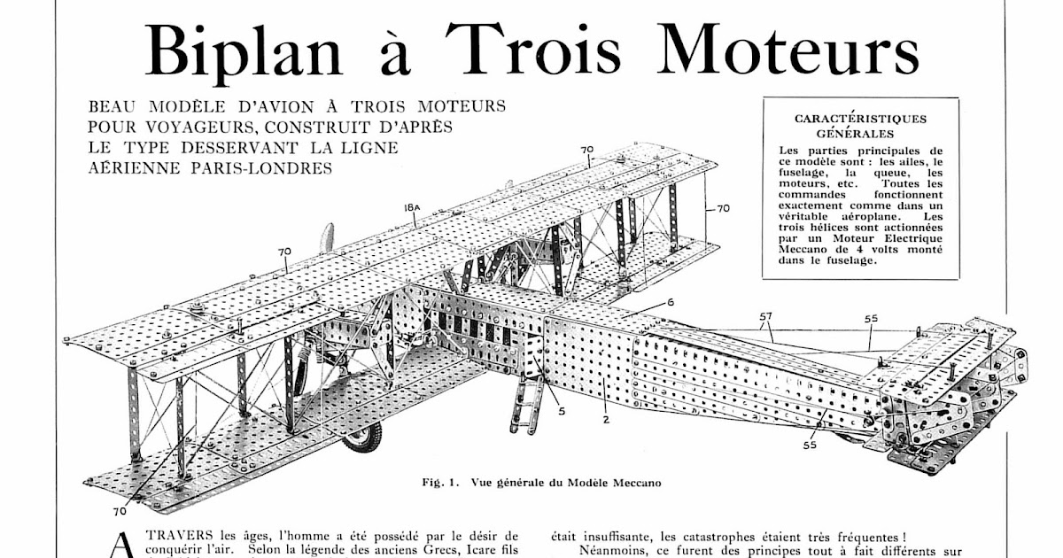 Meccano.Hobby: Biplan 3 moteurs