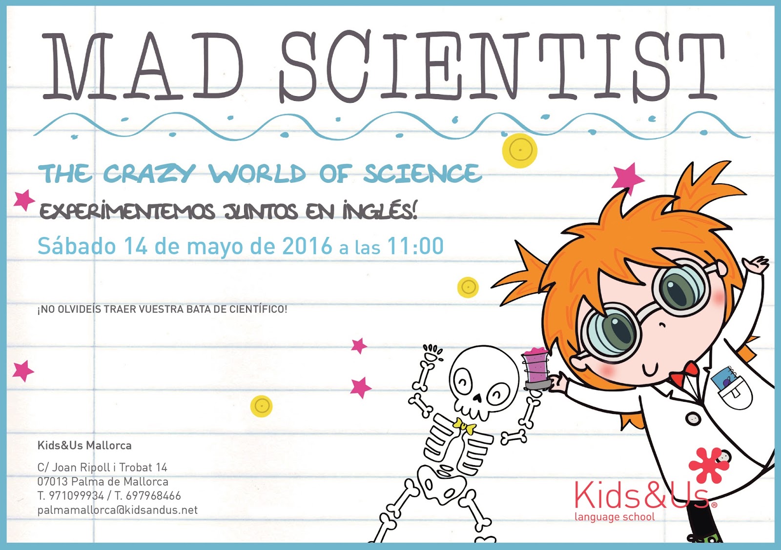 Mad Scientist en kids&us palma - Kids and Us