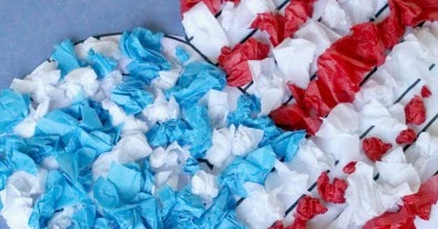 Tissue Paper Flag 4th of July Craft | School Time Snippets