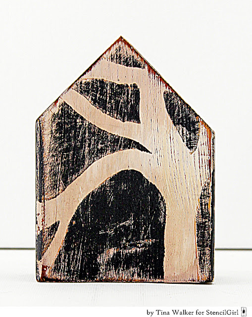 StencilGirl Talk: Inspired by Nature - Wooden Block Trees