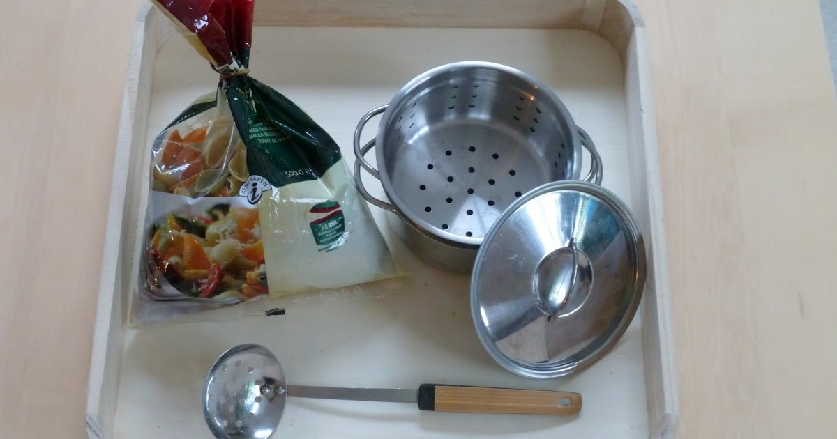 Family FECS: Montessori Activity: Scooping Pasta