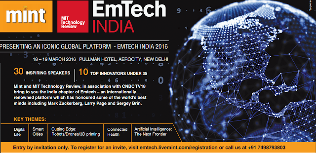 EmTech India 2016 at New Delhi- Must visit for tech lovers - eNidhi ...