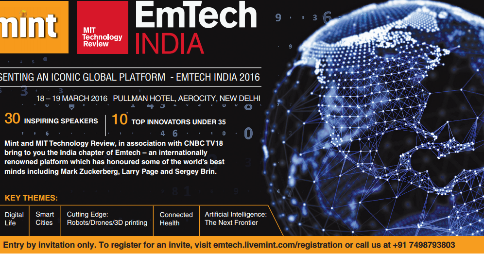 EmTech India 2016 at New Delhi- Must visit for tech lovers - eNidhi ...