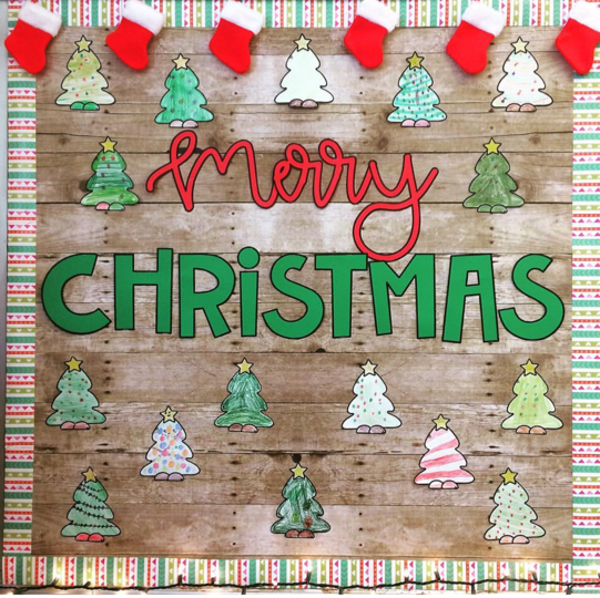 Christmas Bulletin Board Ideas - Apples & ABC's