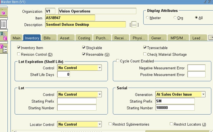 Oracle Supply Chain Saga: Item Attributes