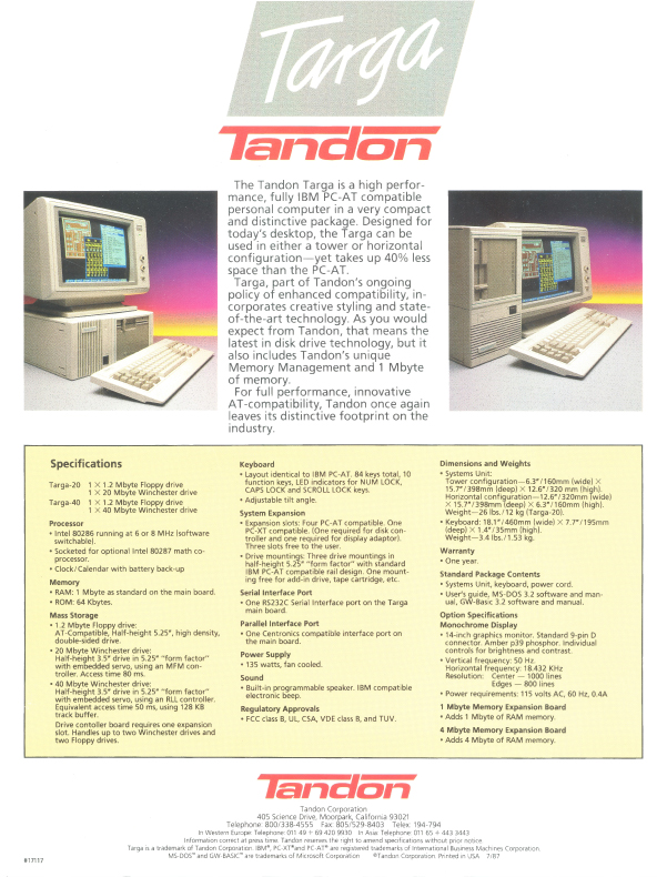 Tandon Computer