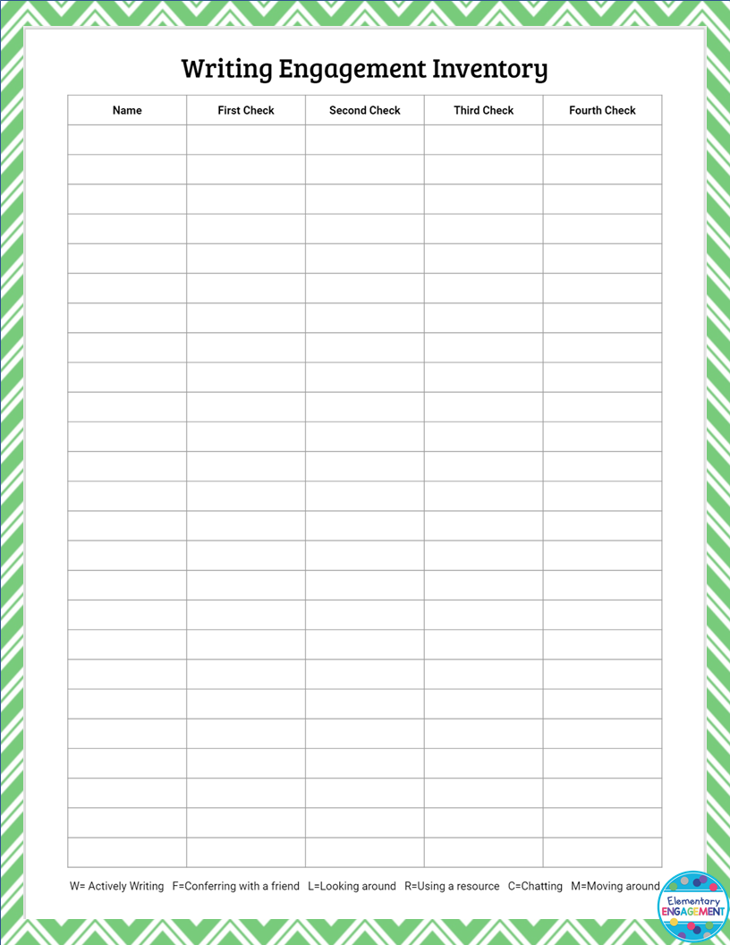 Writing Engagement Inventory - Elementary Engagement