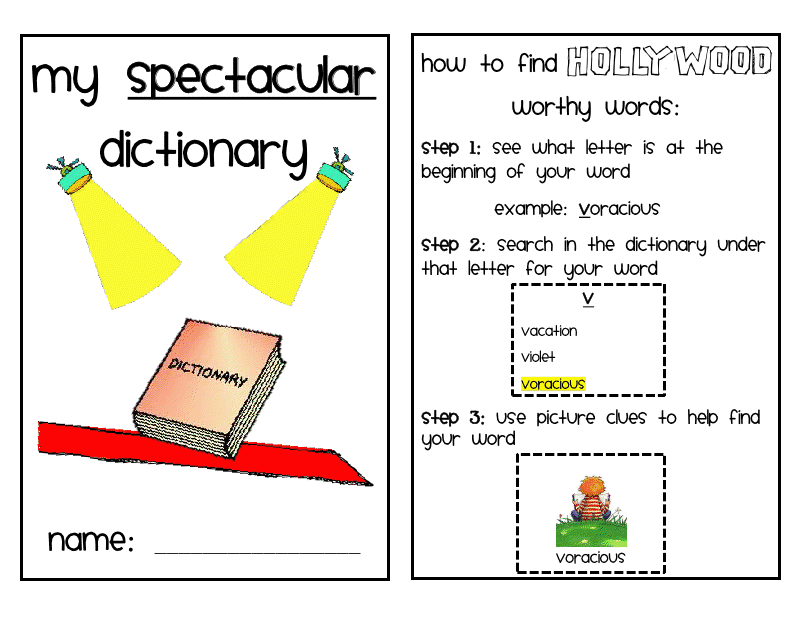 Buggy for Second Grade: Dictionary Freebie