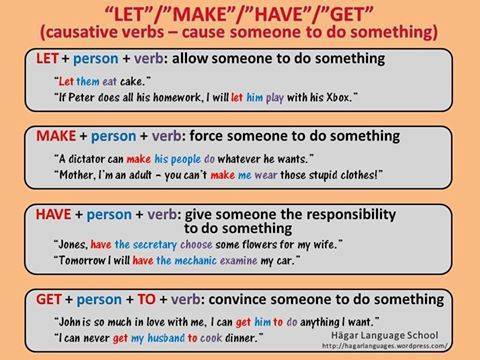 Click on: CAUSATIVE: CAUSE SOMEONE TO DO SOMETHING