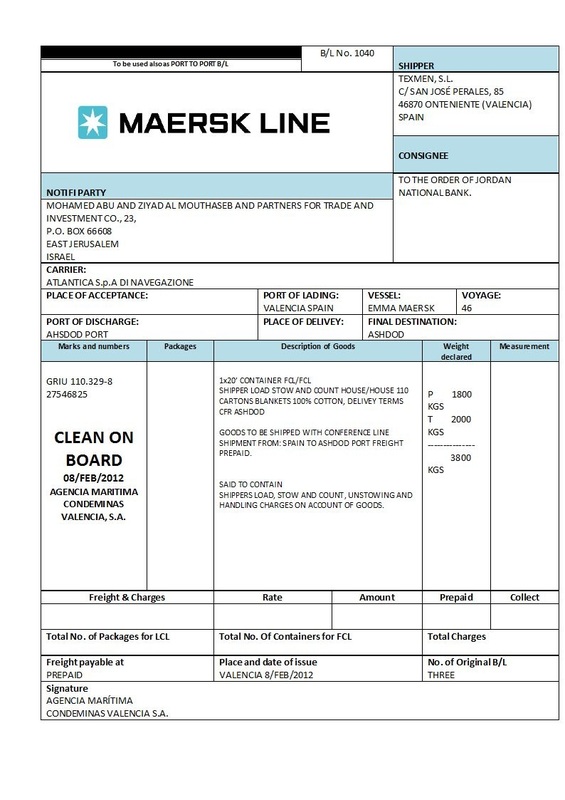 Comercio Internacional III X5MB -IUFRONT- 2015: El Conocimiento de Embarque
