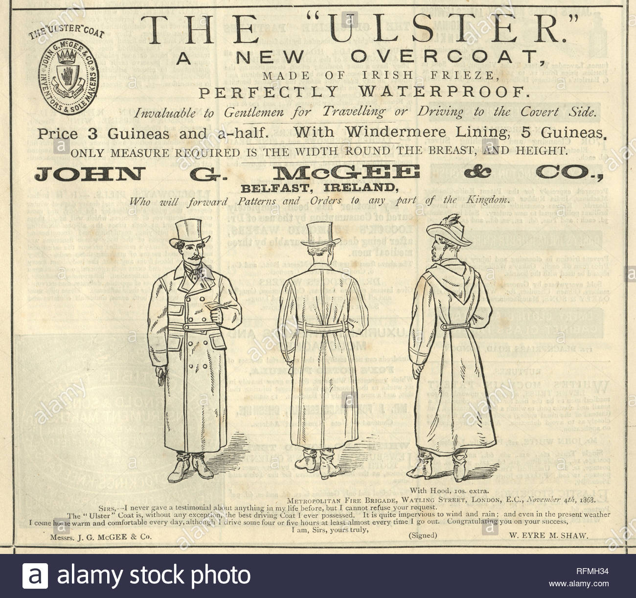 The Ulster Overcoat - invented by John McGee, Belfast | Bloggin fae the ...