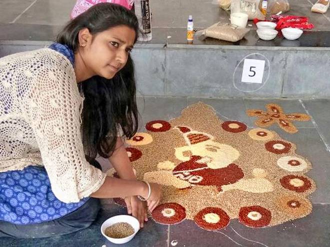 ‘Millets Rangoli’ attracts many