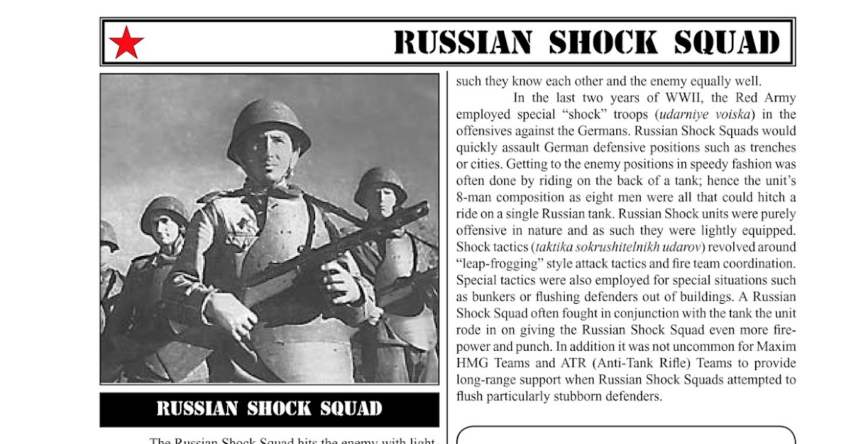 oldSarges Wargame and Model blog: Easy Eight Russian Assault Troop ...