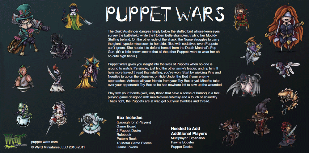 Le Nécrophiludique: Wyrd Minis : PUPPET WARS! Le contenu!