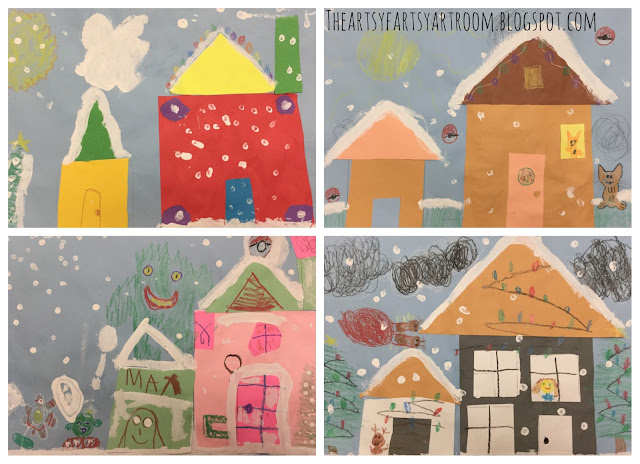 The Artsy Fartsy Art Room: Winter Shape Architecture (2016)