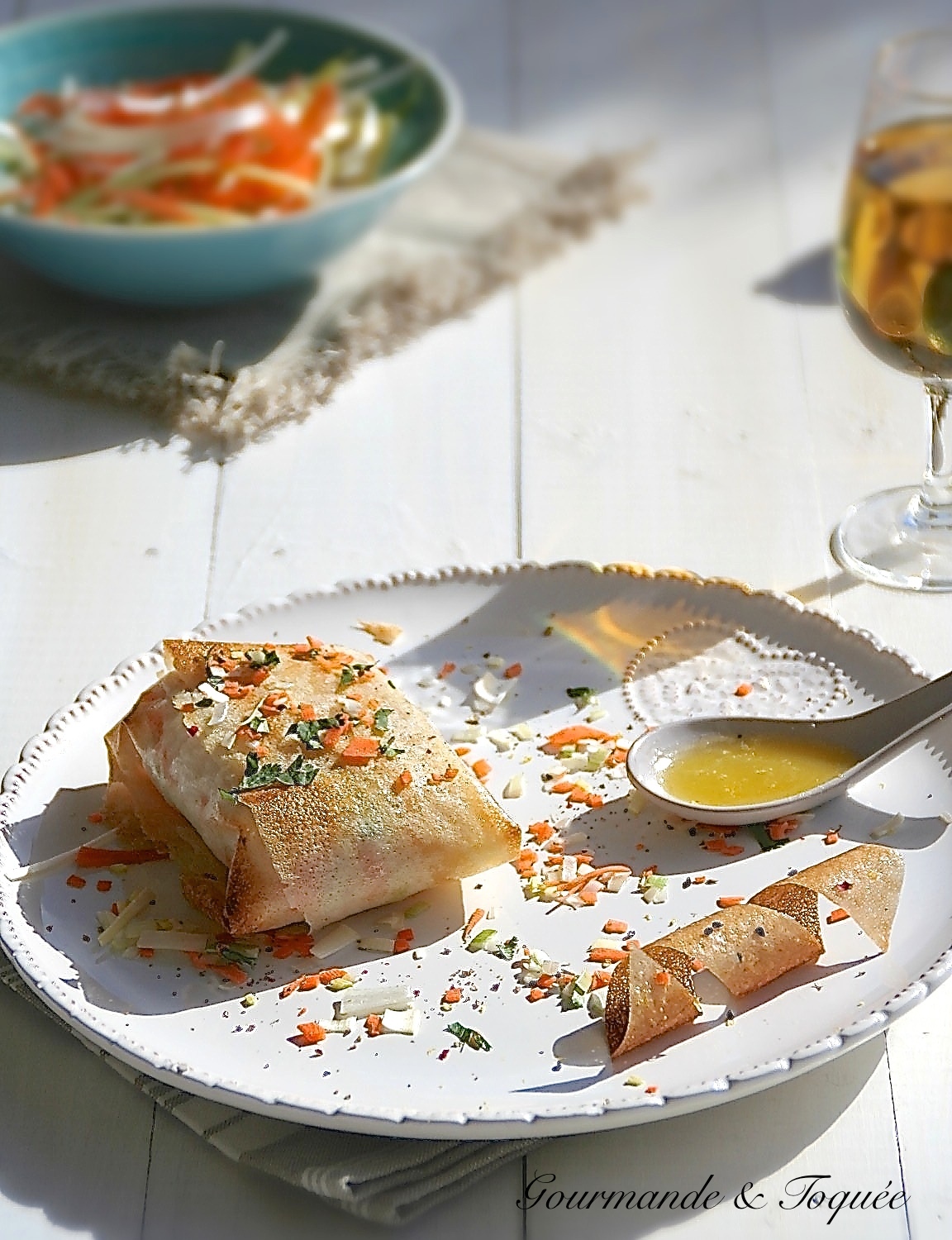 Gourmande&Toquée: Papillote croquante de cabillaud, beurre citron gingembre