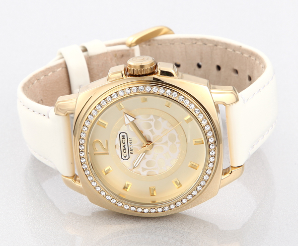 Coach Women's Luxury Rhinestone Leather Strap Watch 14501364 - Avenue ...