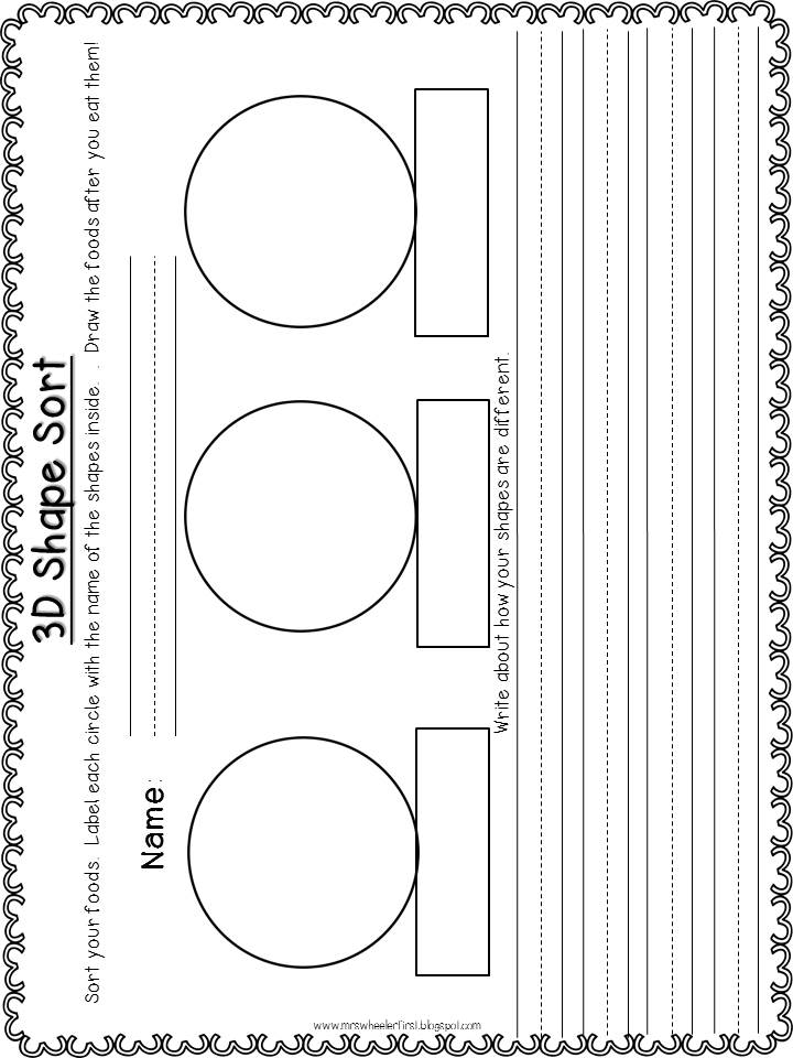 Mrs. Wheeler's First Grade Tidbits: Geometry: 3D Shapes