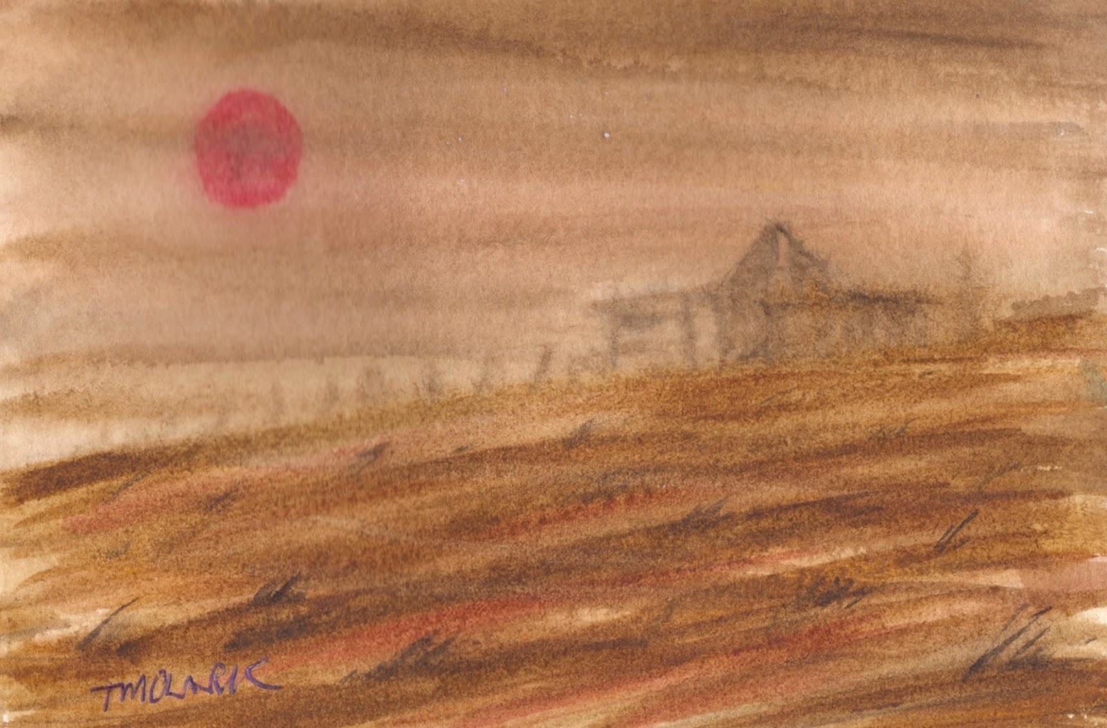 Coffee With Clark: Oklahoma Dust Bowl, watercolor challenge