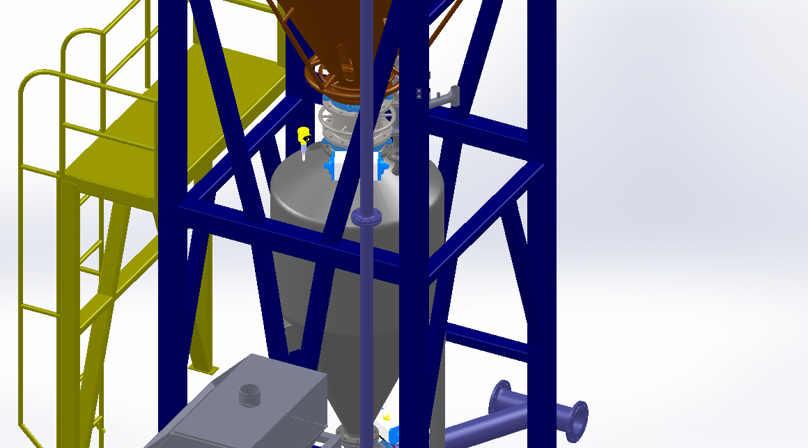 POWDER SILO AND TRANSFER CONVEYOR || Download free 3D cad models #100135