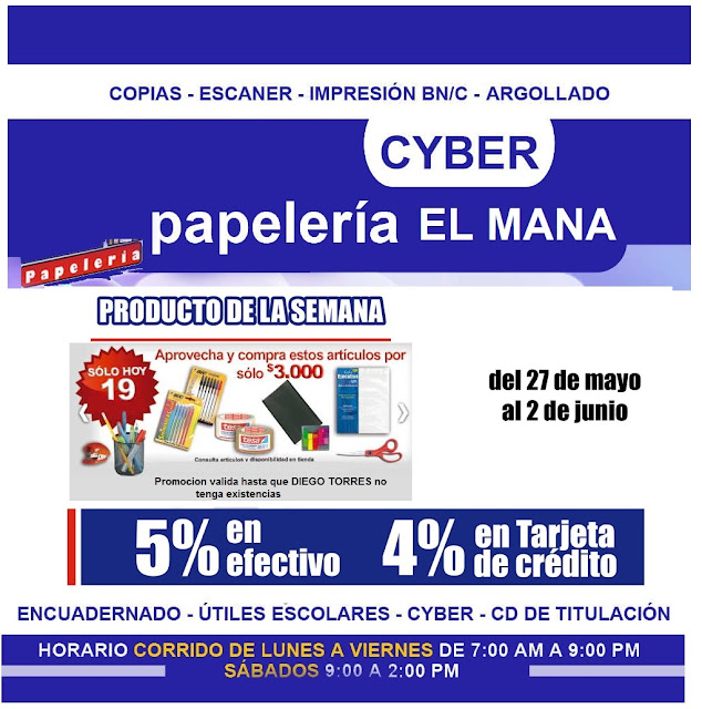 papeleria el mana idea del proyecto SENA: mayo 2016