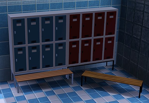 Sims Marktplatz: {S3} Schließfach & Bank für den Umkleideraum