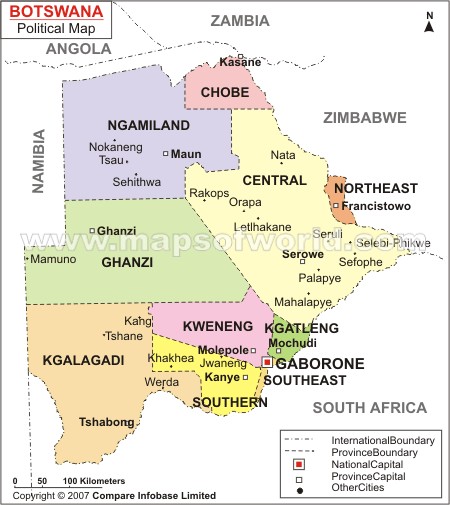 Botswana Ethnic Map