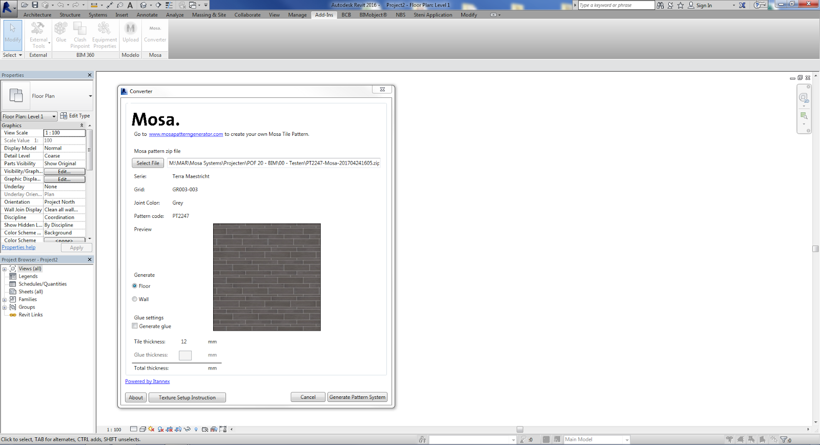 Revit Add-Ons: Free Mosa Converter – Import from the Mosa Pattern Generator