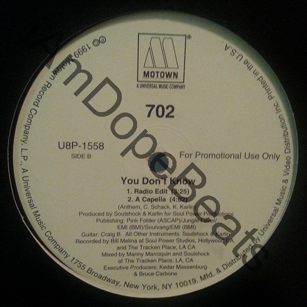 iAmDopeBeats Catalog: 702 - You Don't Know [Promo Vinyl Single]