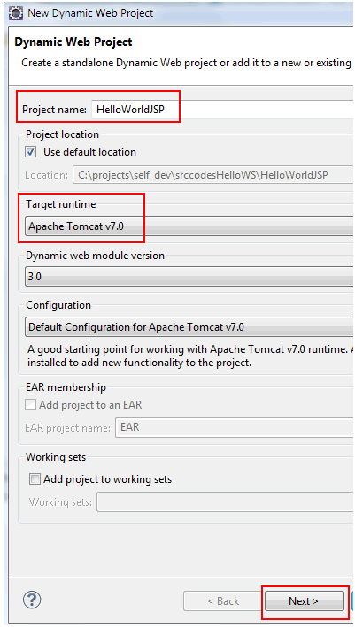 Create Dynamic Web Project